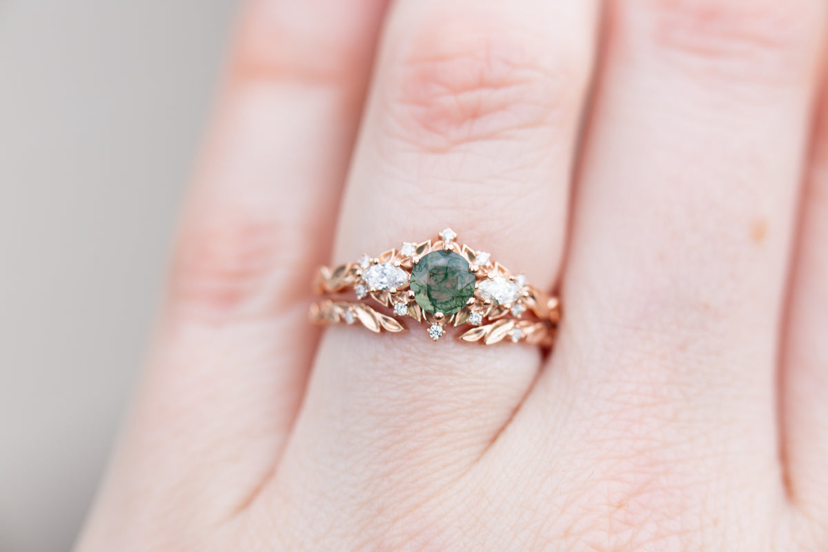 Open leaf diamond wedding band – Oore jewelry